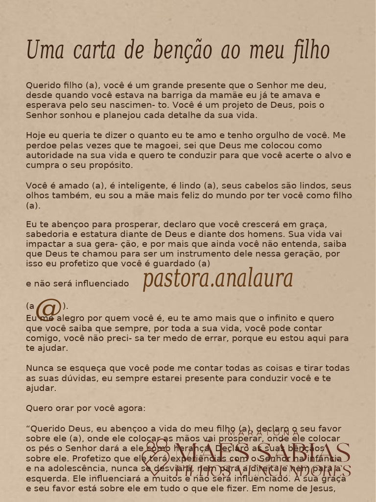 Carta para o Filho | PDF | Autoajuda