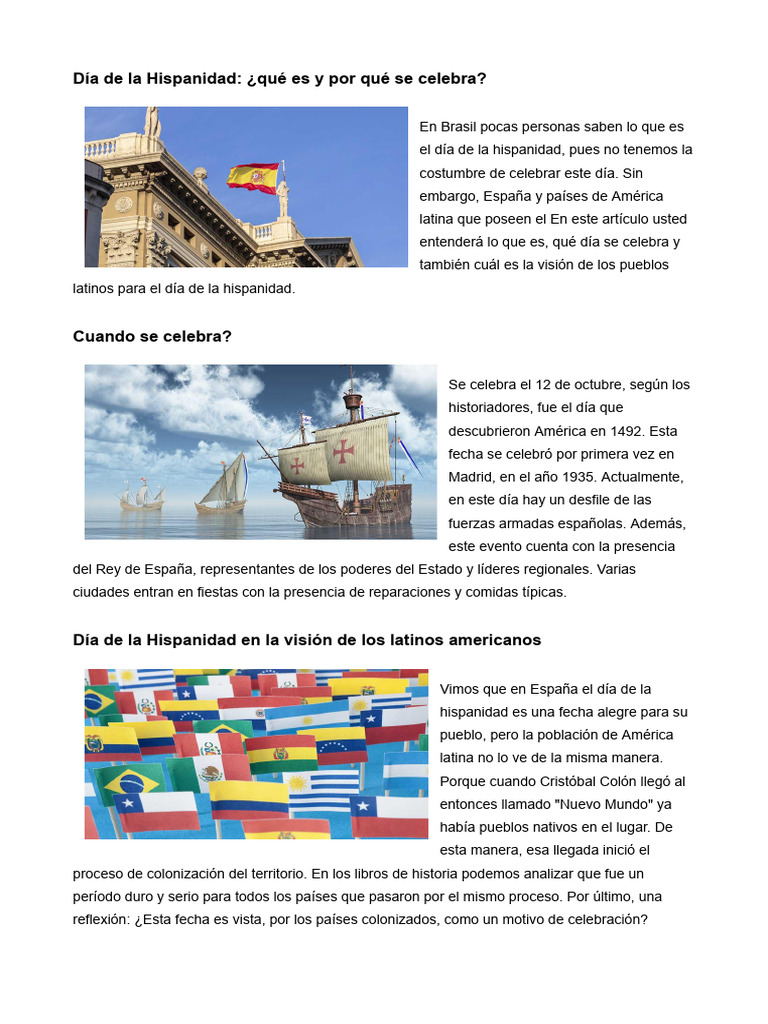 Día de La Hispanidad | PDF | America latina
