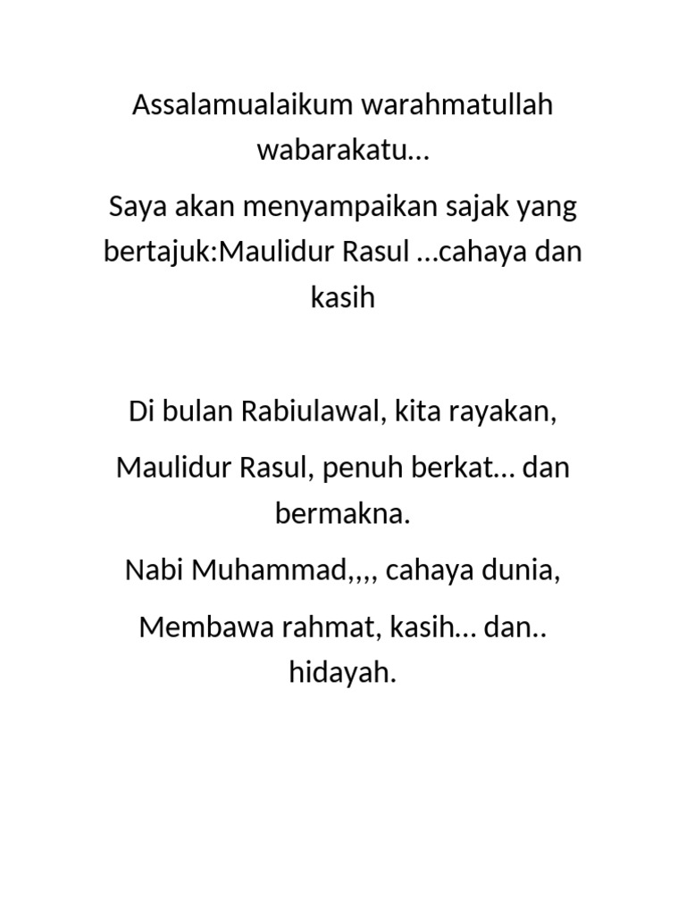 Sajak Muhammad | PDF | Agama & Spiritualitas