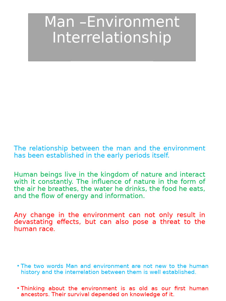 Man-Environment Interrelationship Insights | PDF | Natural Environment ...