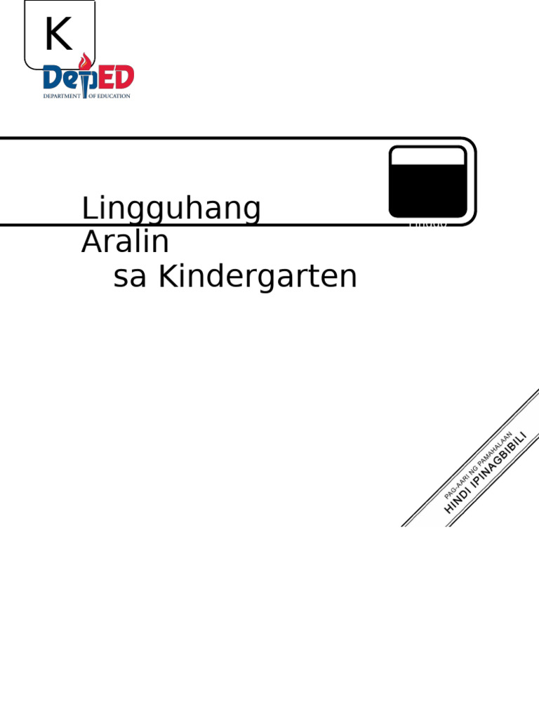 DEPED FREE COPY & FOR SHARING ONLY. LE - Kinder - Q1 - Week 4 - Ver2 | PDF