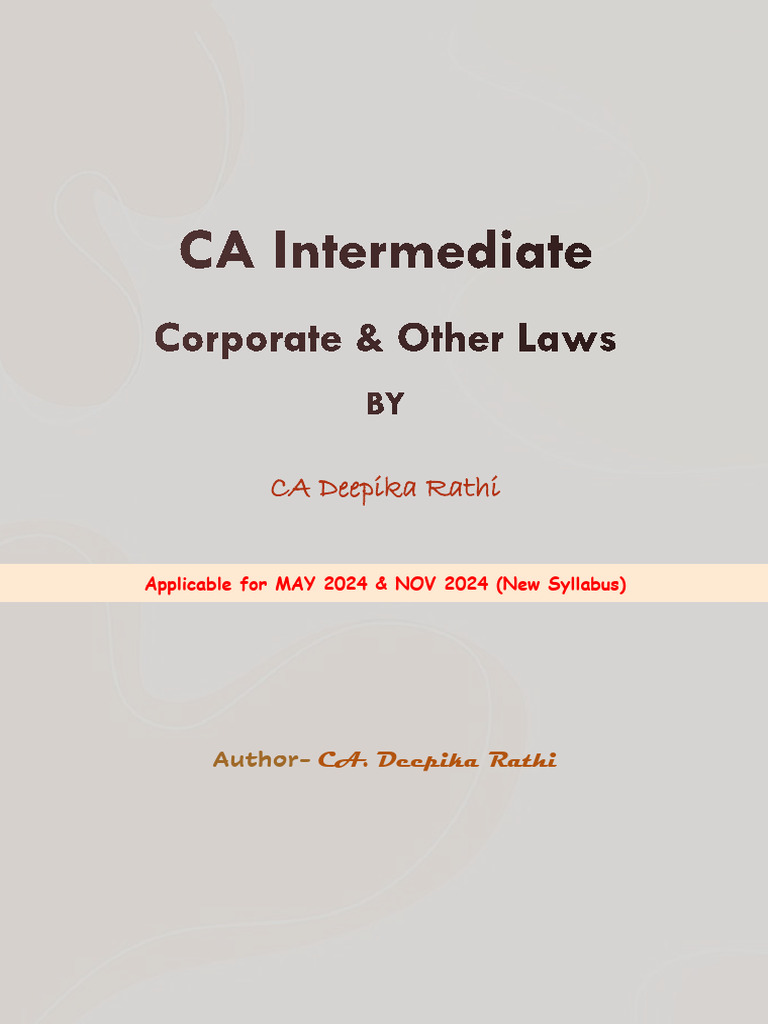 CA Inter Law Question Bank | PDF | Equity (Finance) | Income Statement
