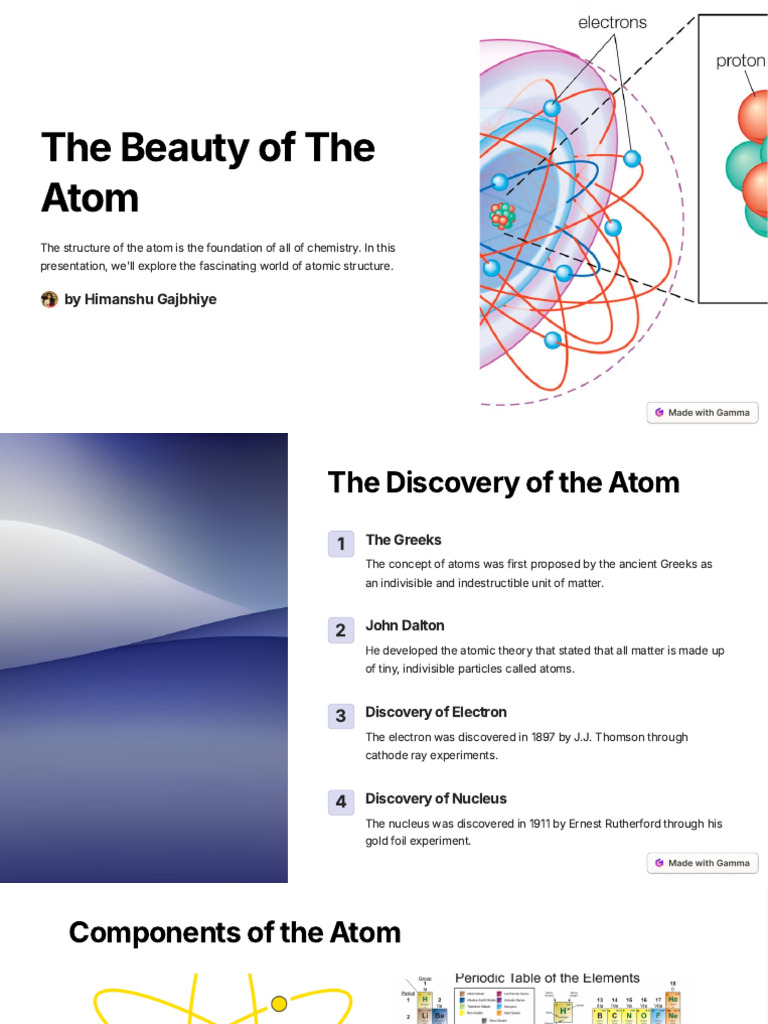The Beauty of The Atom | PDF | Atoms | Atomic Nucleus