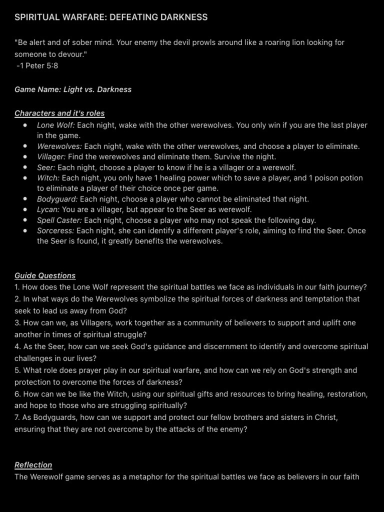 Defeating Darkness | PDF | Werewolves | Prayer