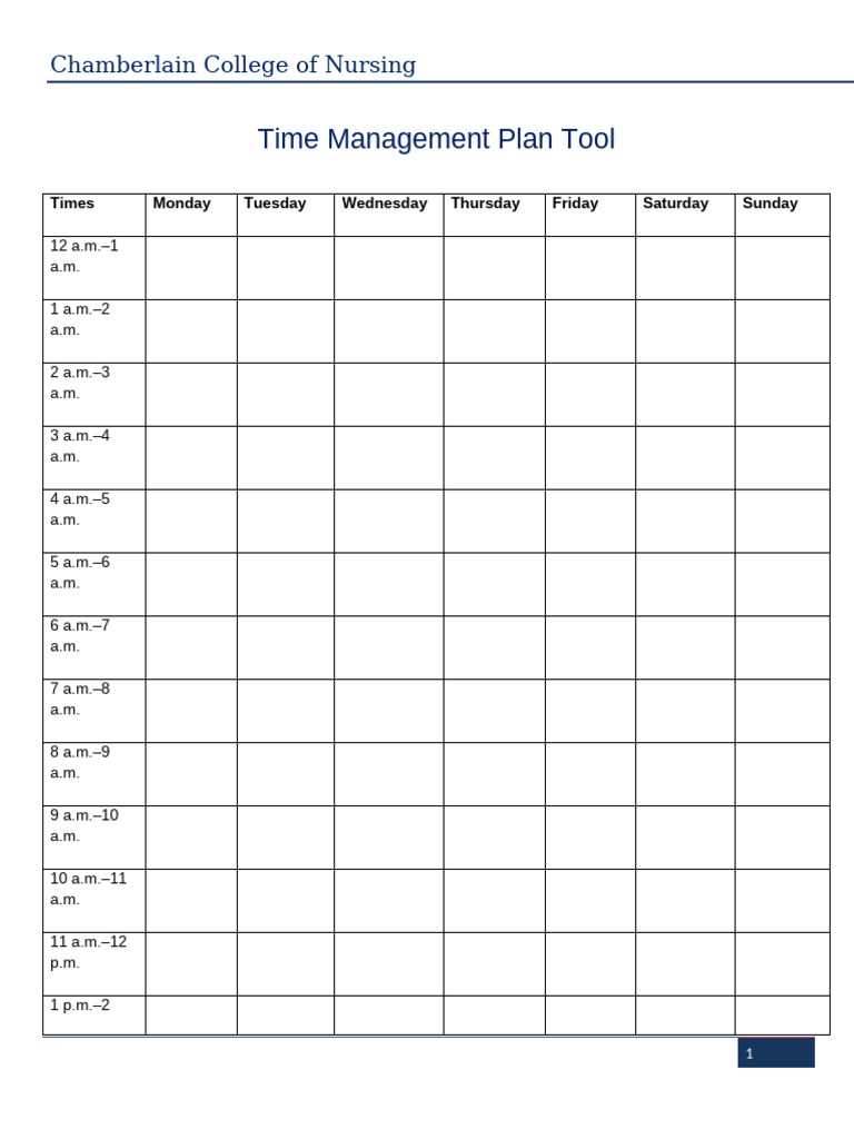 NR351 W2 Time Management Tool | PDF