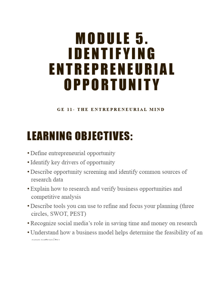 Mod 5 Entrep | PDF | Entrepreneurship | Product (Business)