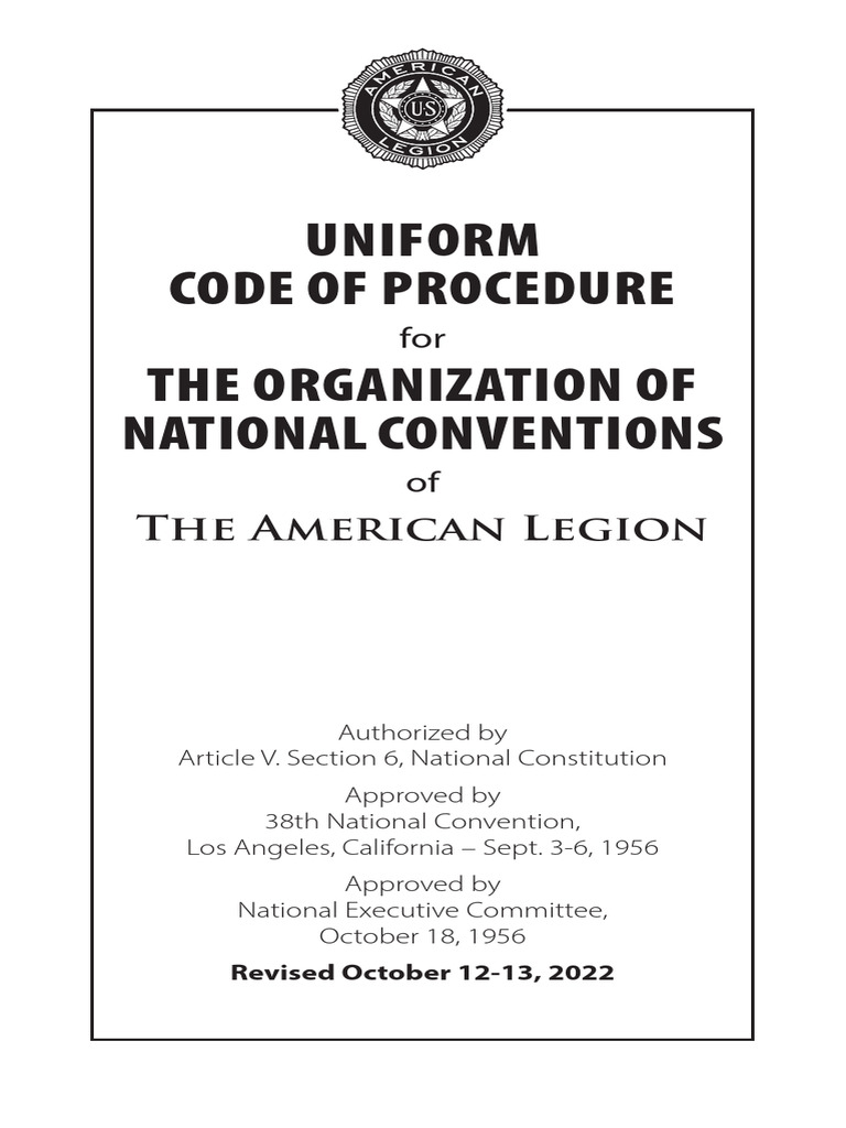 American Legion National Convention Procedures | PDF | Committee | Voting