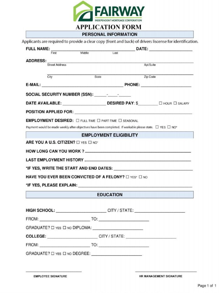 Application FORM | PDF