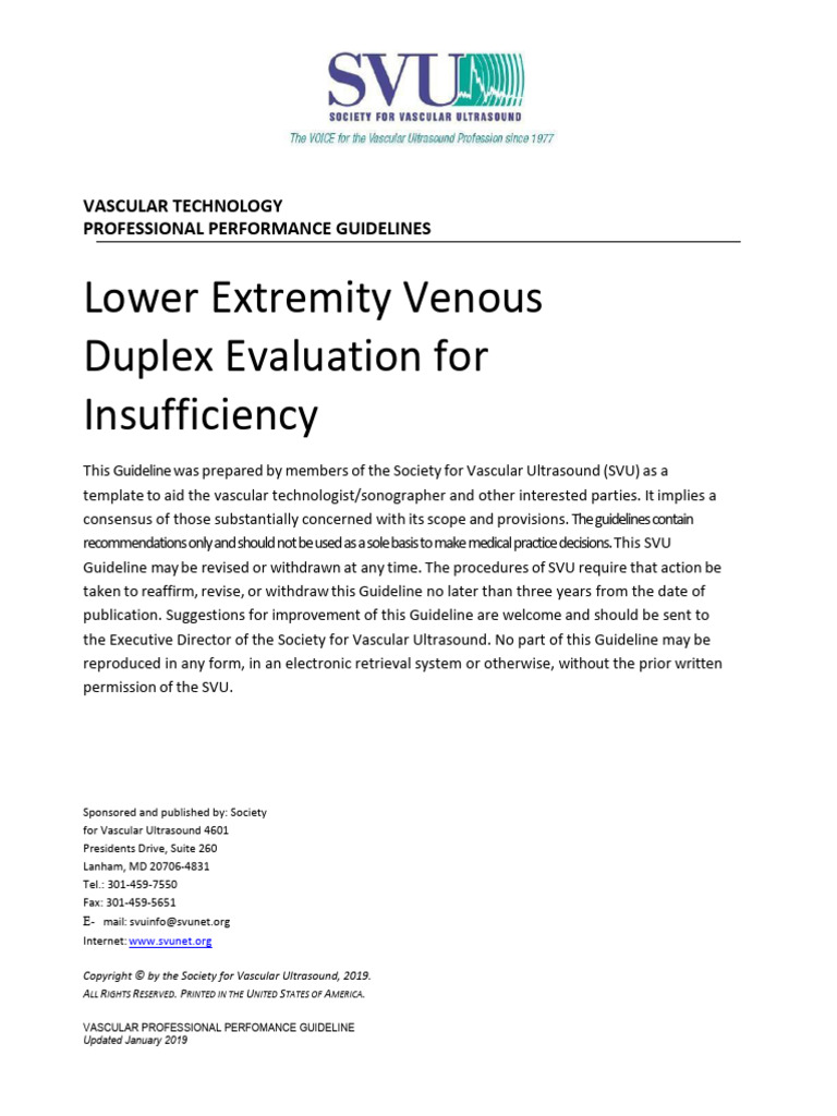 14 Lower Extremity Venous Insufficiency Evaluation Updated 2019 | PDF ...