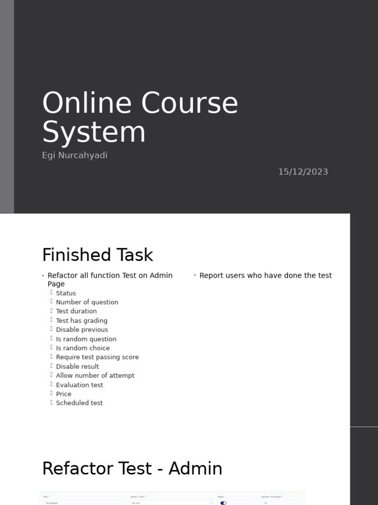 Admin Test Management Features Overview | PDF | Computers