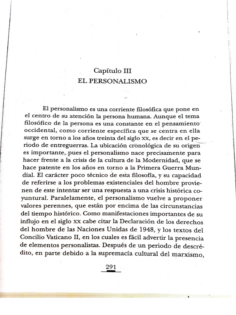 Antropología Personalista | PDF