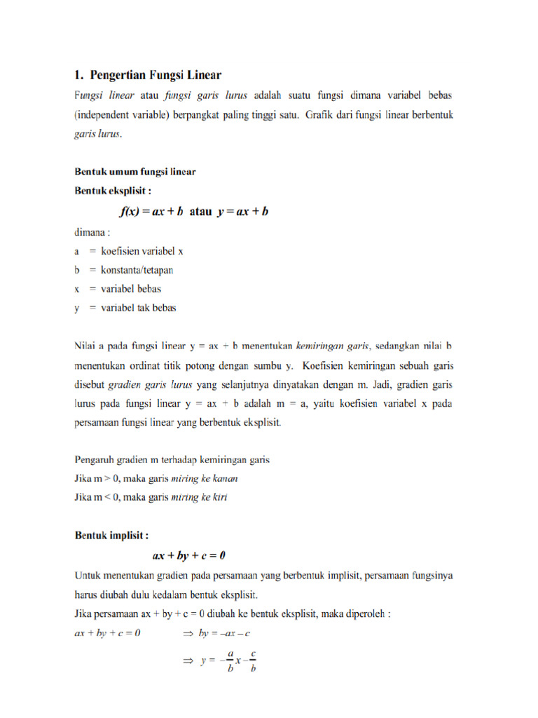 Fungsi Linear | PDF