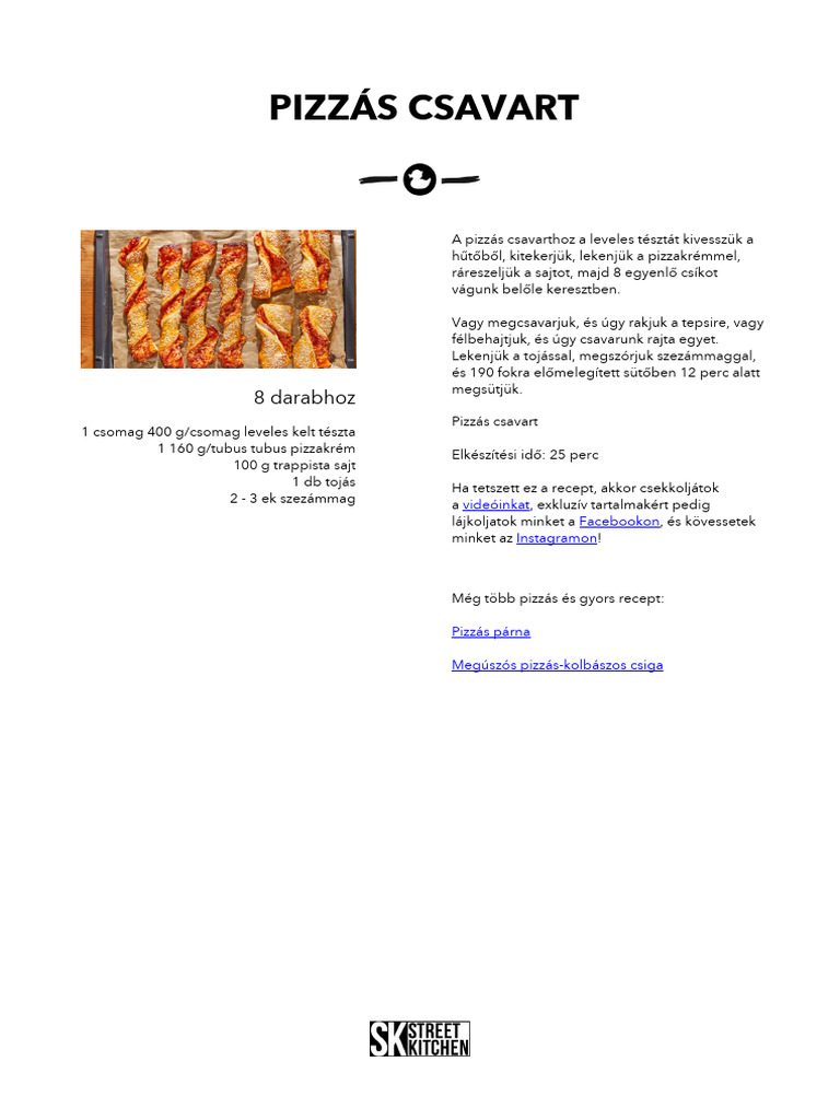 Pizzas Csavart | PDF