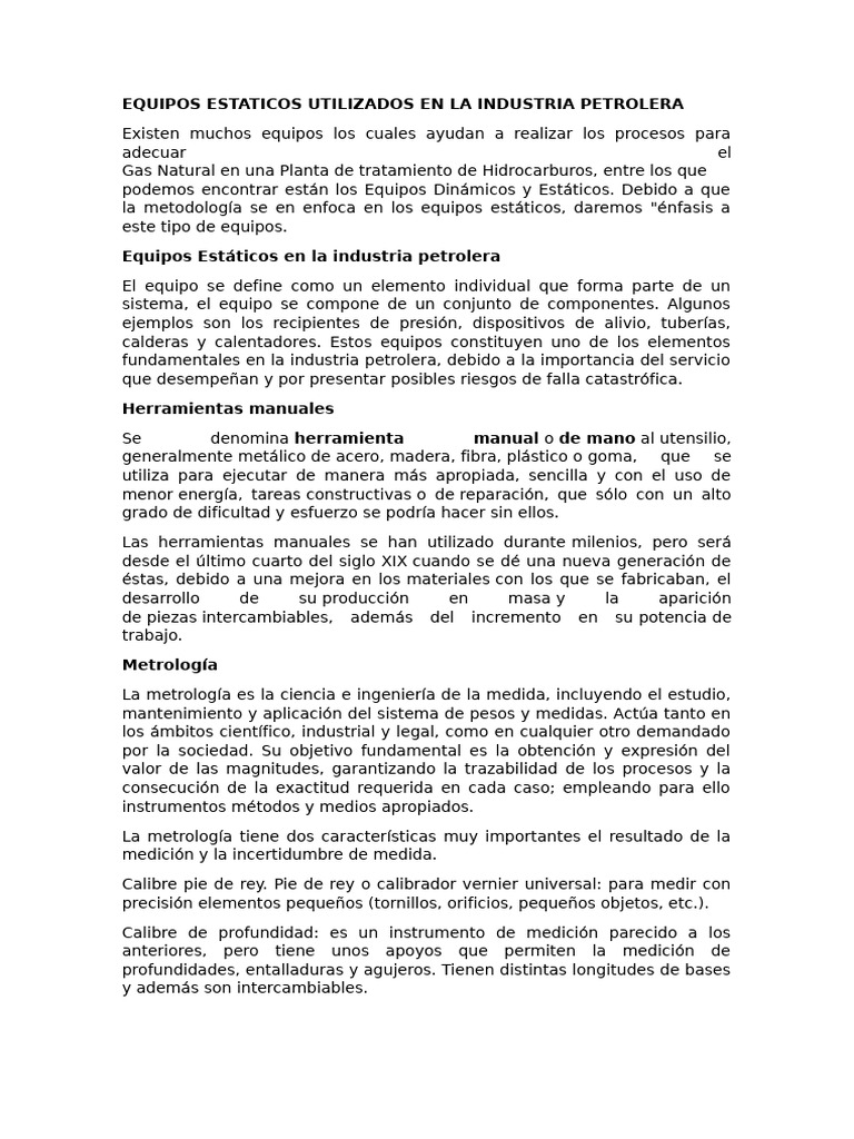 Equipos Estaticos Utilizados en | PDF | Metrología | Medición