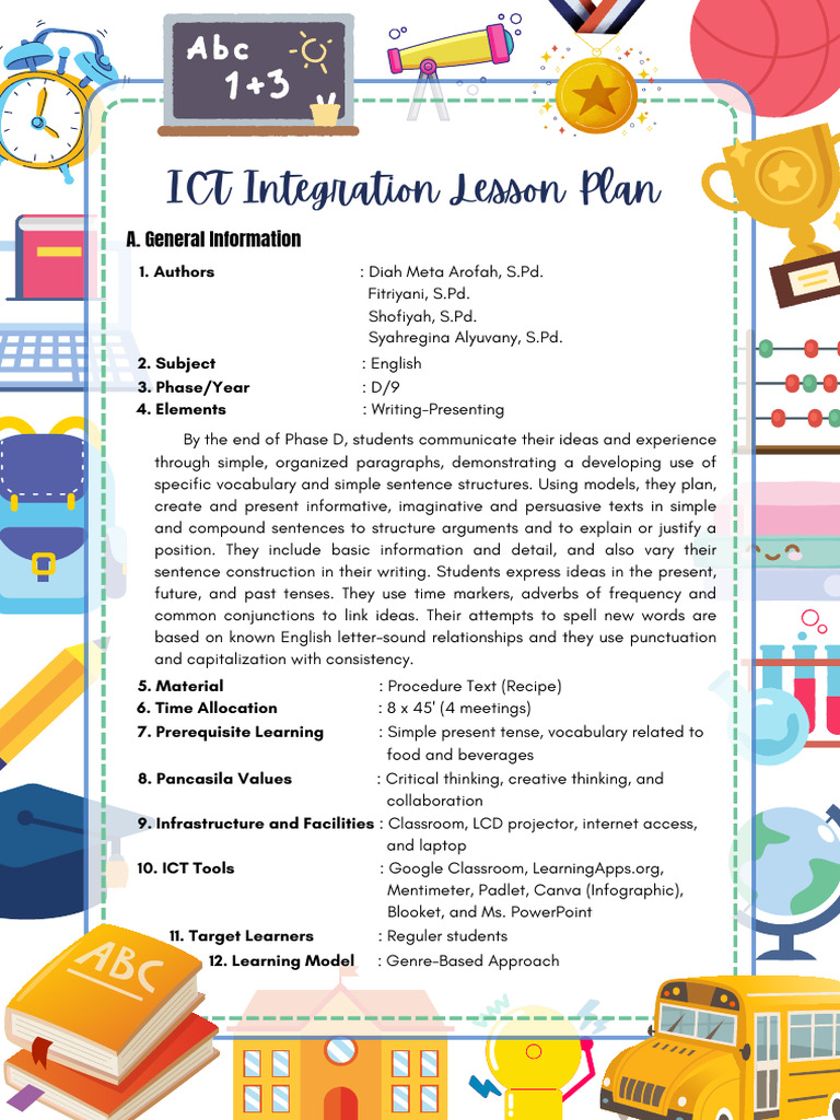 ICT-Integrated English Lesson Plan | PDF | Reading Comprehension ...