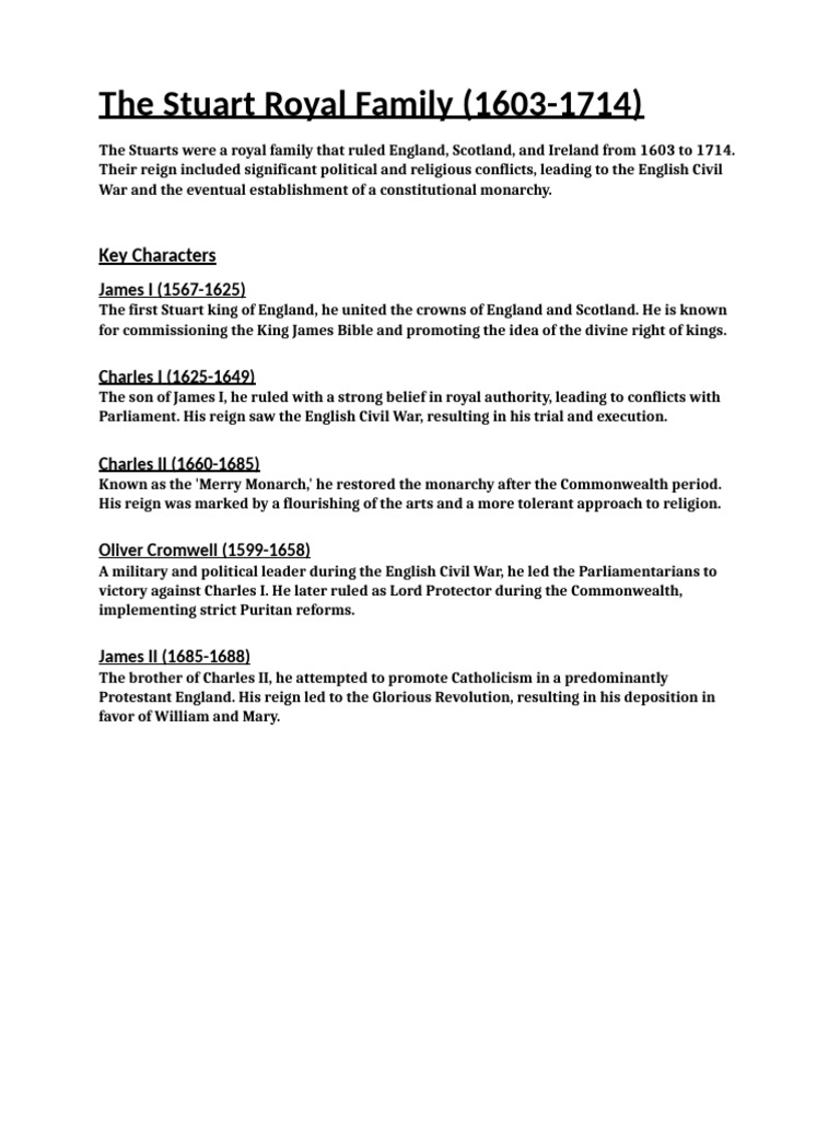 Full Stuart Royal Family Document | PDF