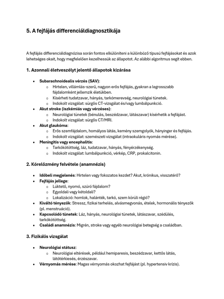 Fejfájás DD | PDF