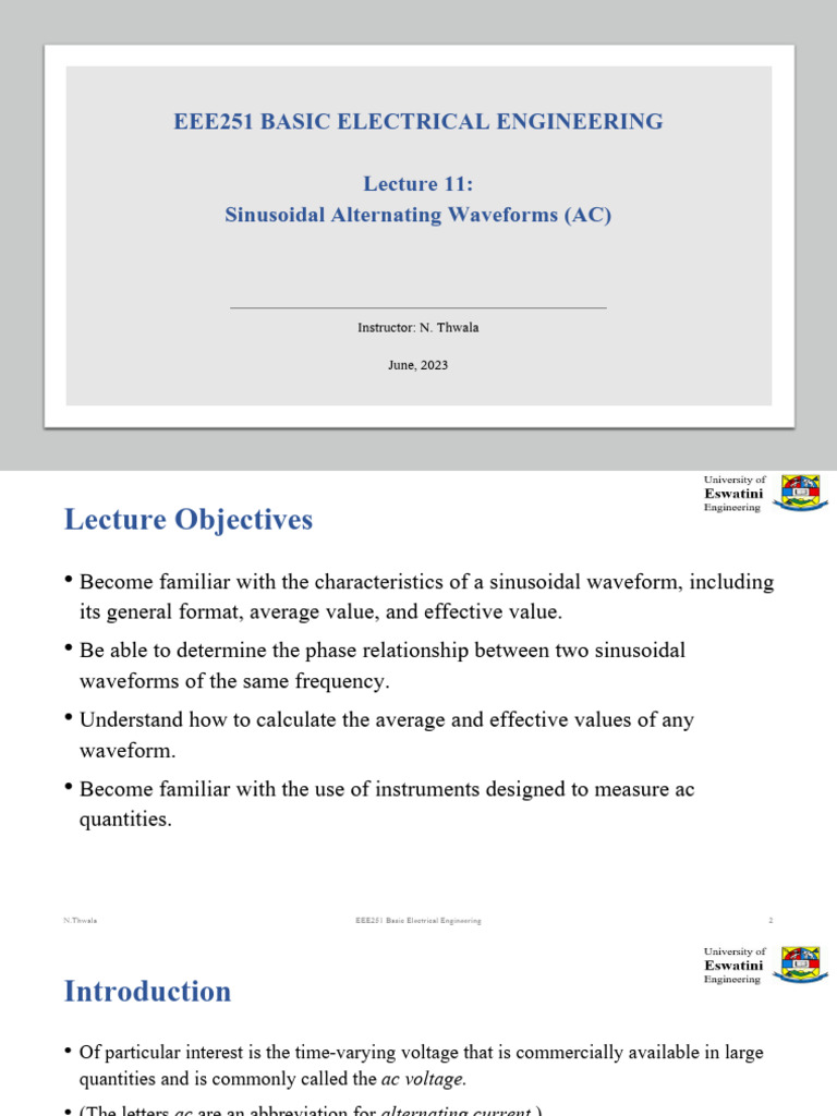 Sinusoidal Alternating Waveforms (AC) | PDF | Root Mean Square | Phase (Waves)
