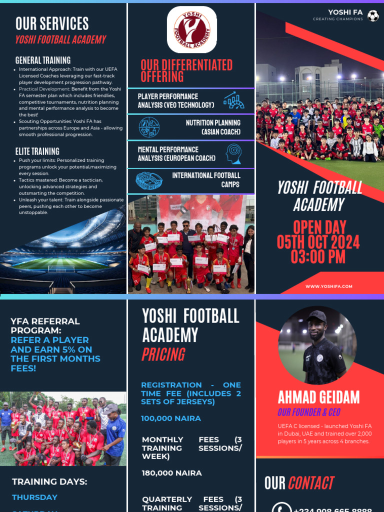 Yoshi Football Academy Fees and Training | PDF