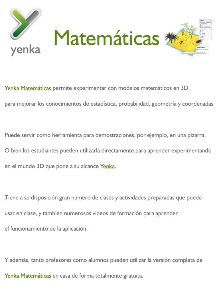 Yenka Matematicas | PDF | Métodos y materiales de enseñanza | Informática