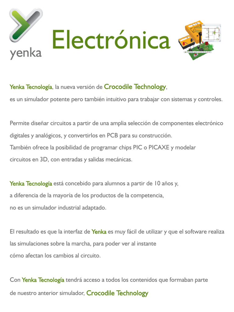 Simulador Yenka para Diseño Electrónico | PDF