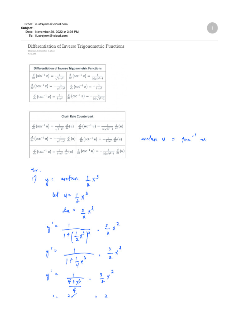 Differentiation of Inverse Trigonometric Functions | PDF | Art | Computers