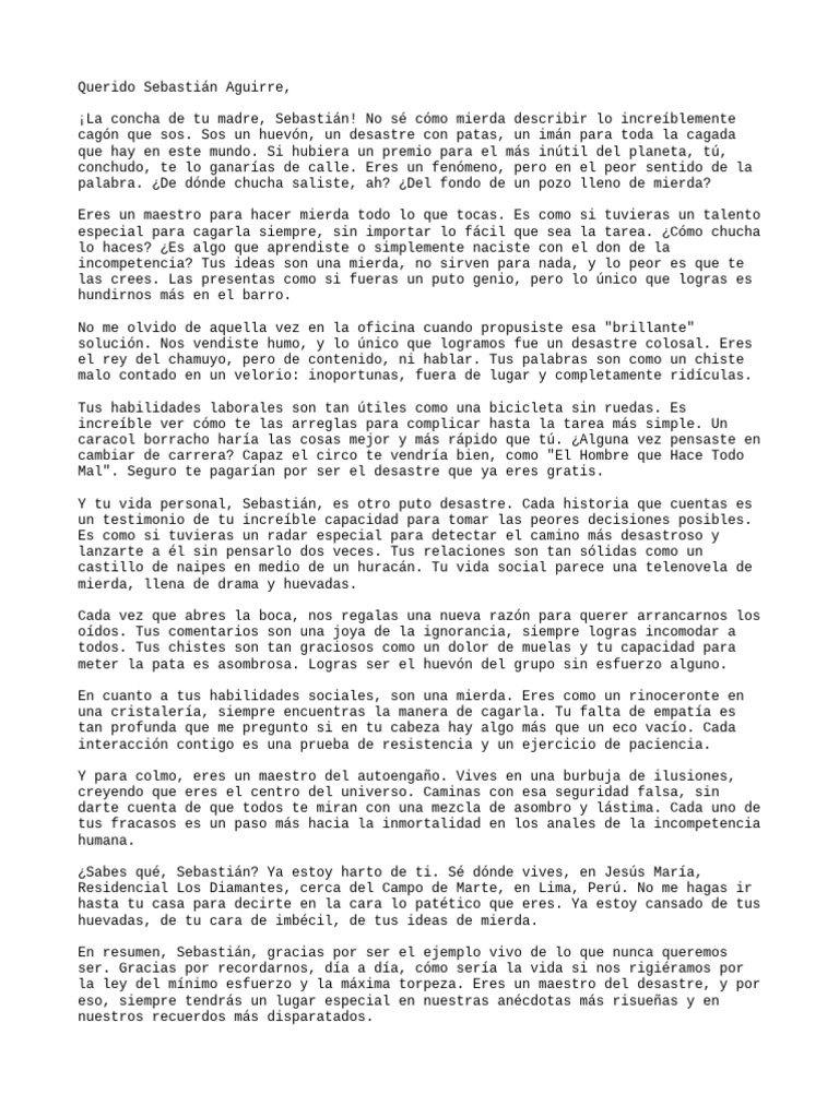 Crítica mordaz a Sebastián Aguirre | PDF | Poesía