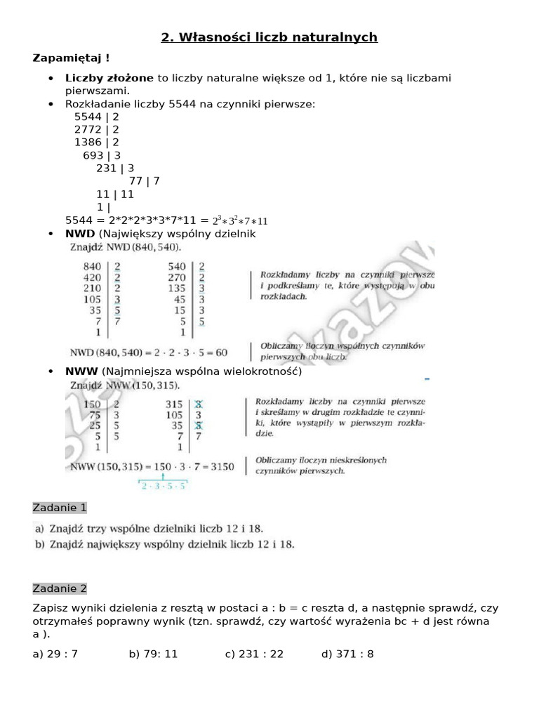 Własności Liczb Naturalnych | PDF