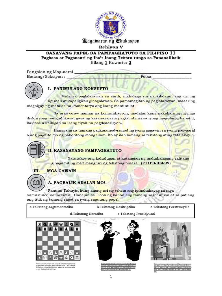 LAS 1 Pagbasa at Pagsusuri NG Ibat Ibang Teksto Tungo Sa Pananaliksik ...