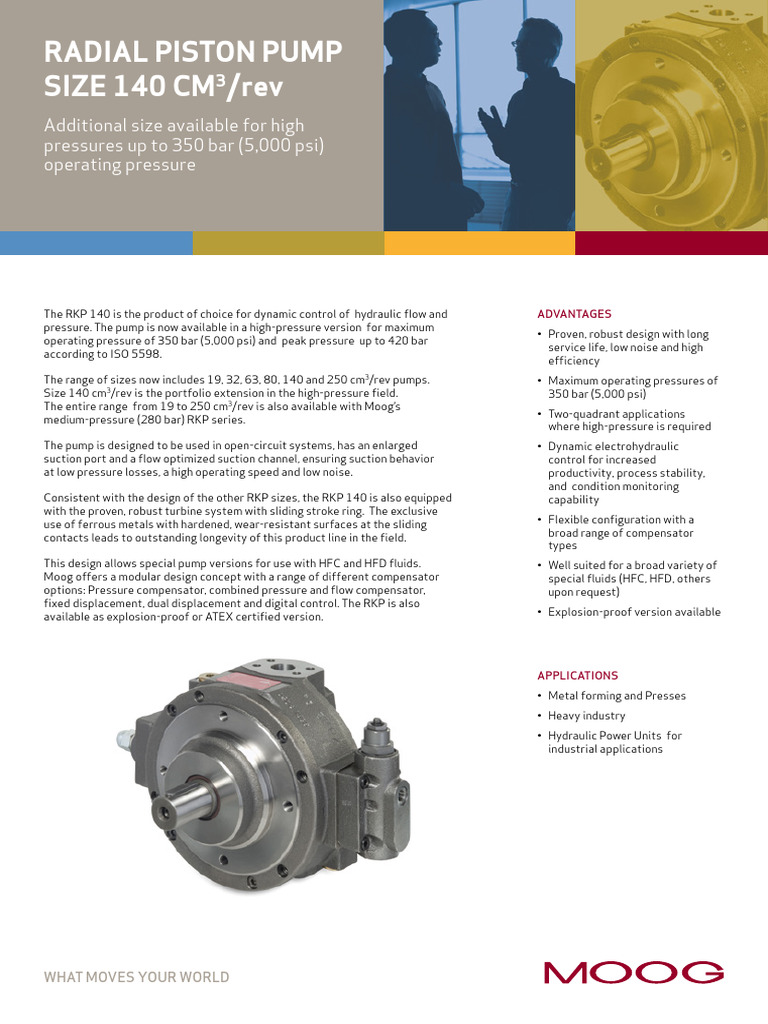Moog Pumps RKP140 HP Datasheet EN | PDF | Pump | Pressure