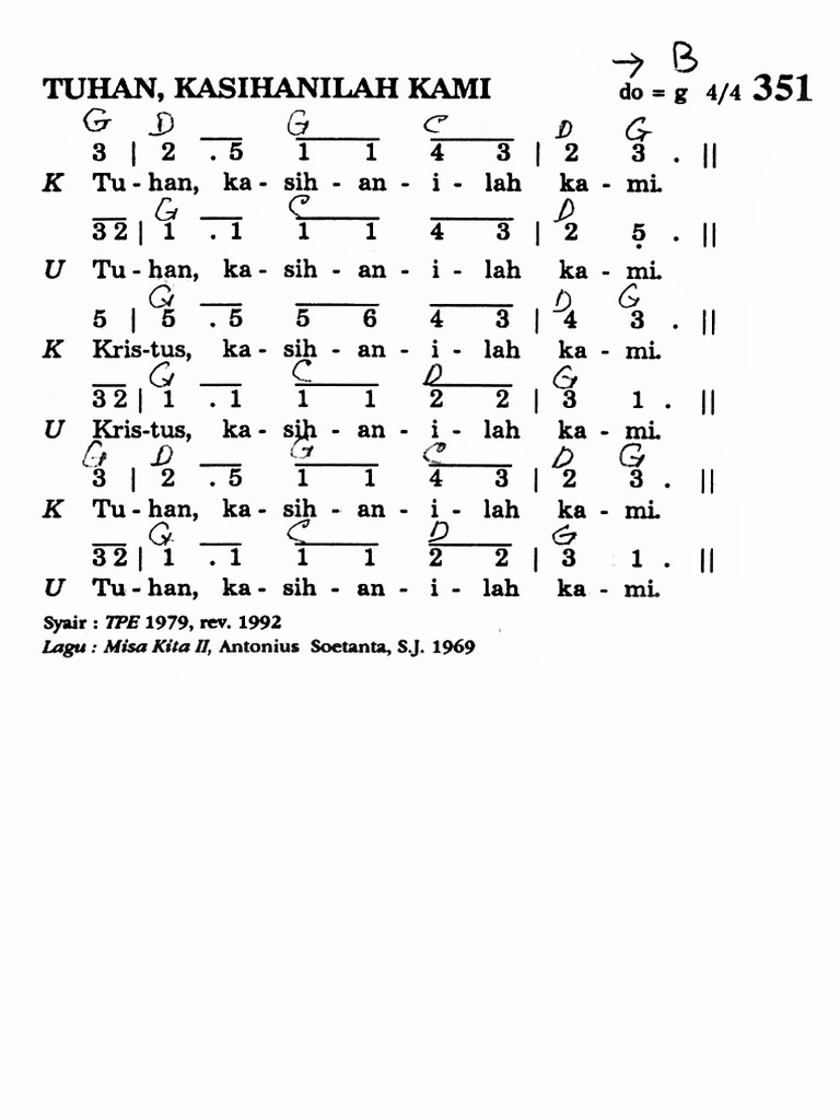 351 Tuhan Kasihanilah Kami (Misa Kita II) | PDF