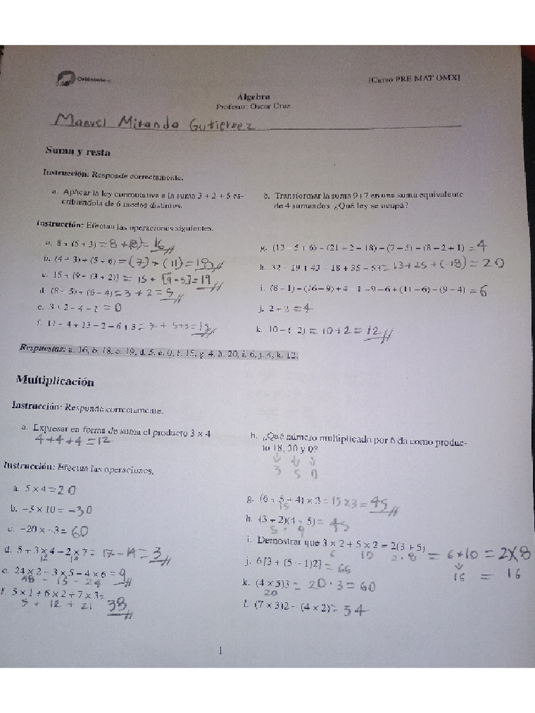 Pre-Mat Ejercicios | PDF