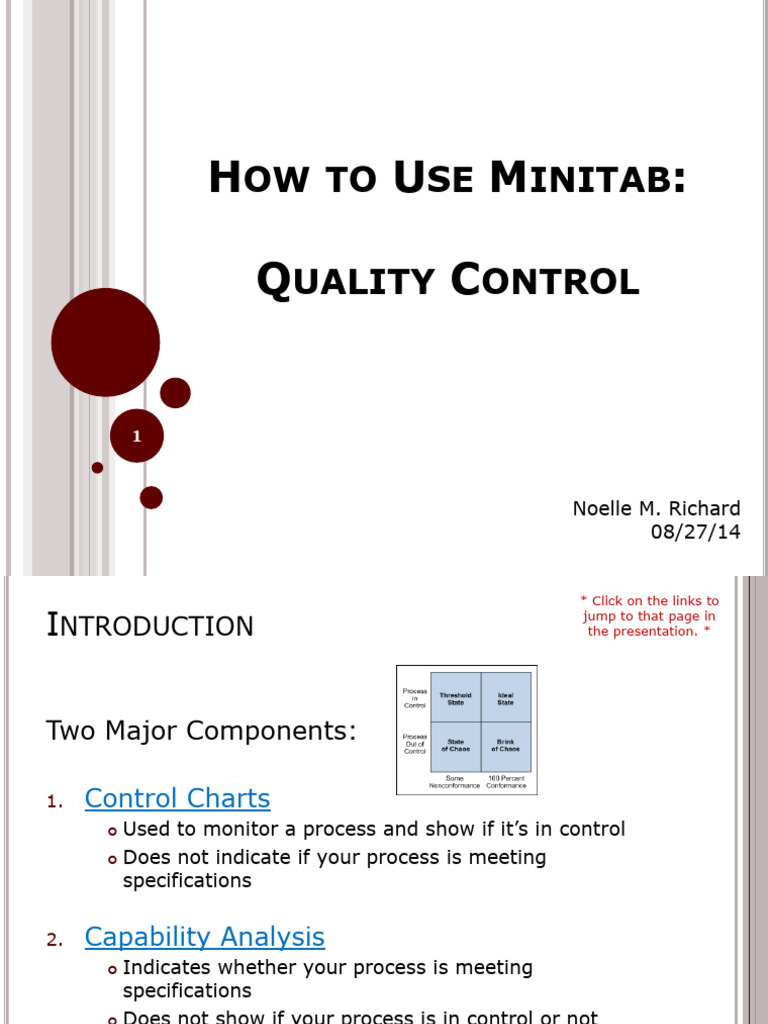 How To Use Minitab 2 Quality Control | PDF | Moving Average | Sampling (Statistics)