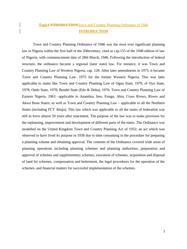 Town and Country Planning Ordinance of 1946 | PDF | Regulatory ...