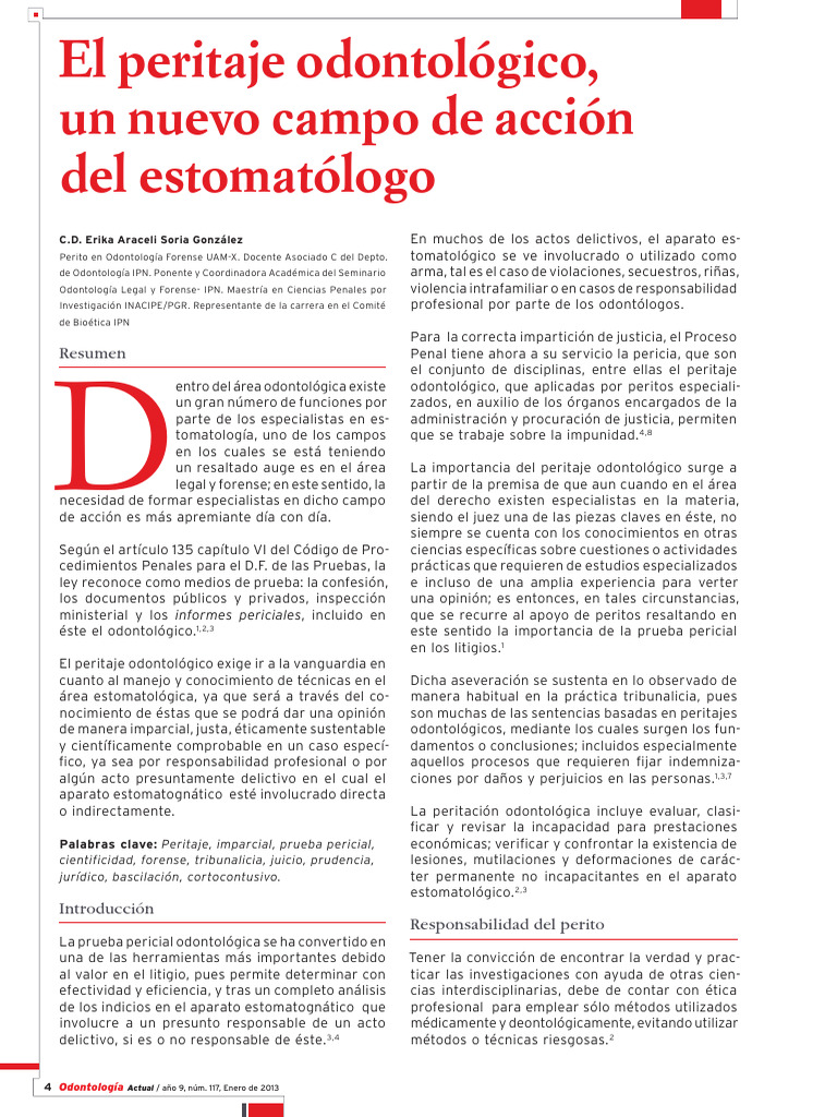 15-2 El Peritaje Odontológico, Un Nuevo Campo | PDF | Testigo experto ...