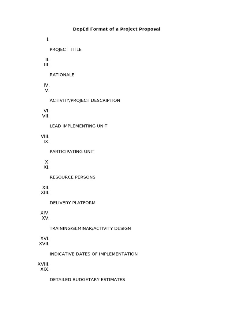 DepEd Format of A Project Proposal | PDF