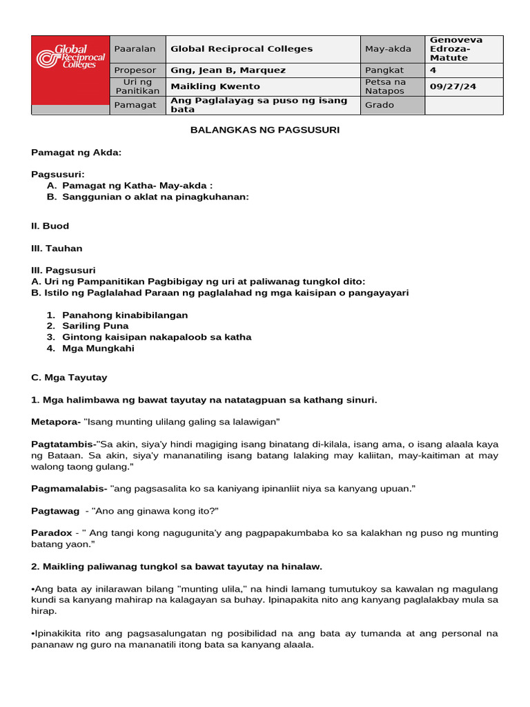 Pagsusuri Pangkat 4 | PDF