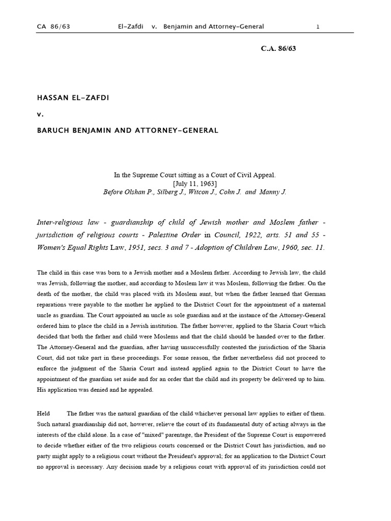 Child Custody in Mixed Faith Case | PDF | Legal Guardian | Judgment (Law)