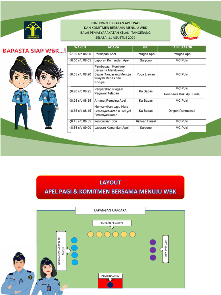 Rundown Apel Pagi & Komitmen Bersama Menuju WBK Fix | PDF