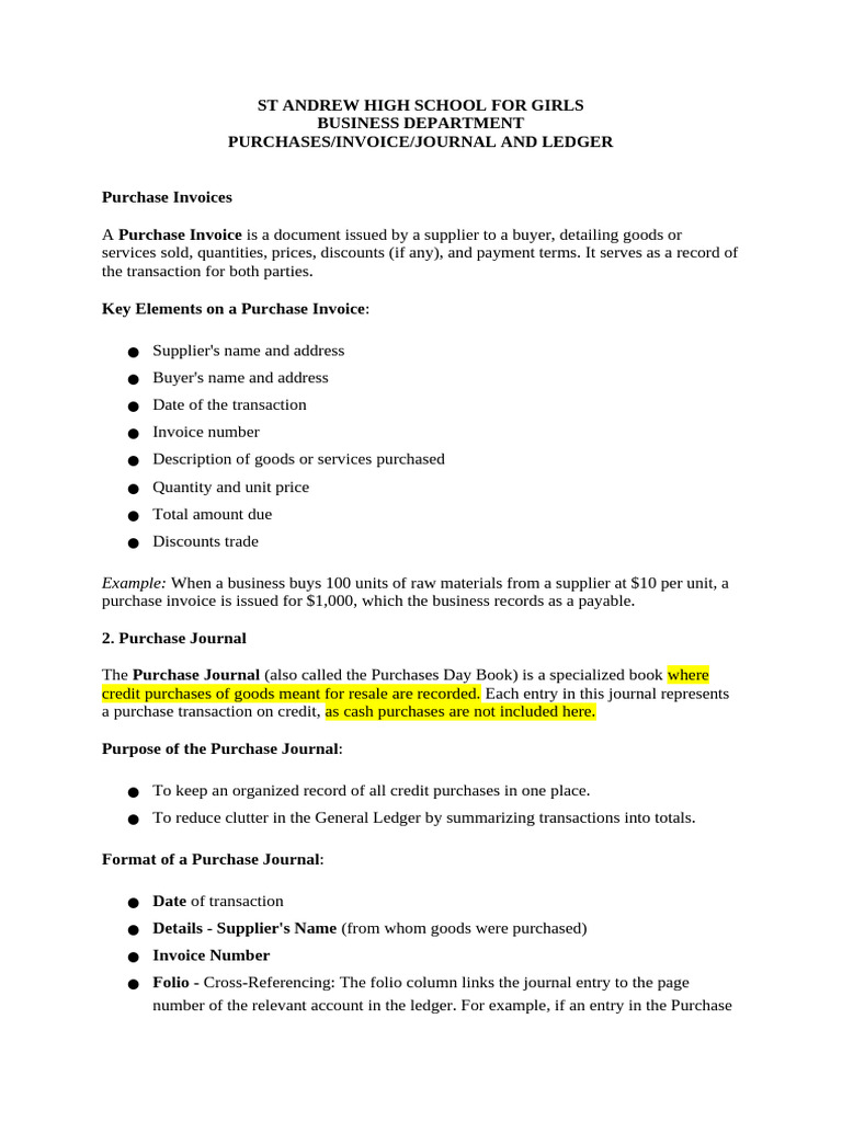 Purchases Journal Pdf Debits And Credits Invoice