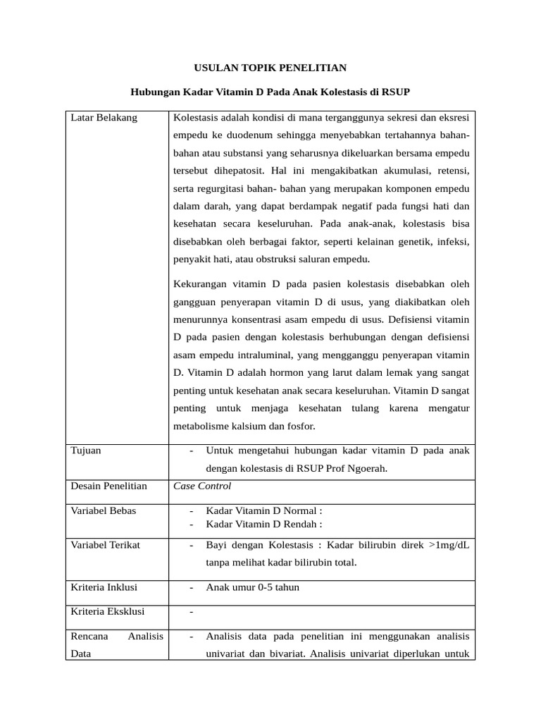 Usulan Topik Penelitian | PDF | Kesehatan Holistik