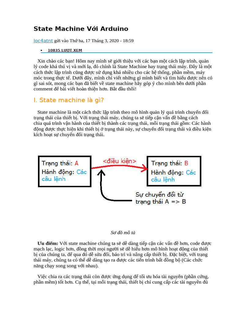 States Machine Trong Arduino | PDF