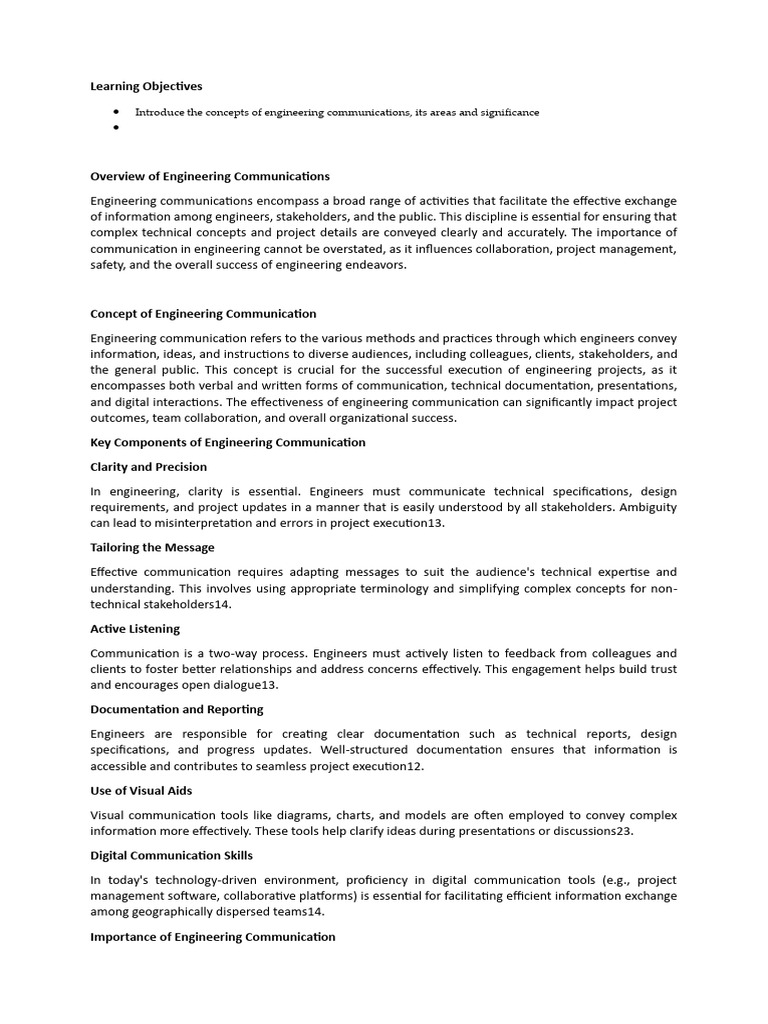 Importance of Engineering Communication | PDF | Communication | Collaboration