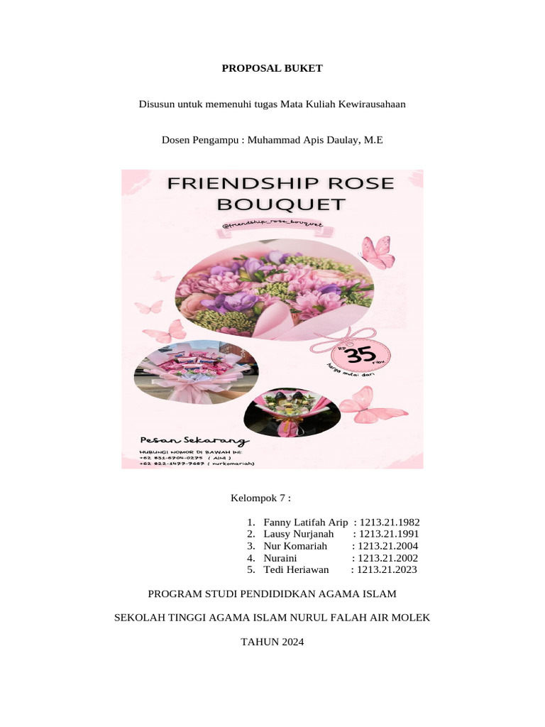 Kel 7 Proposal Buket | PDF | Karier & Perkembangan | Bisnis