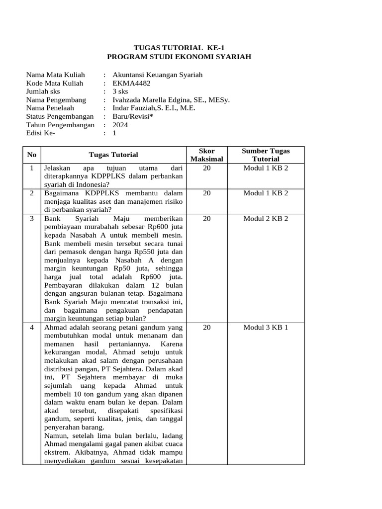 Tugas Tutorial Ke 1 | PDF