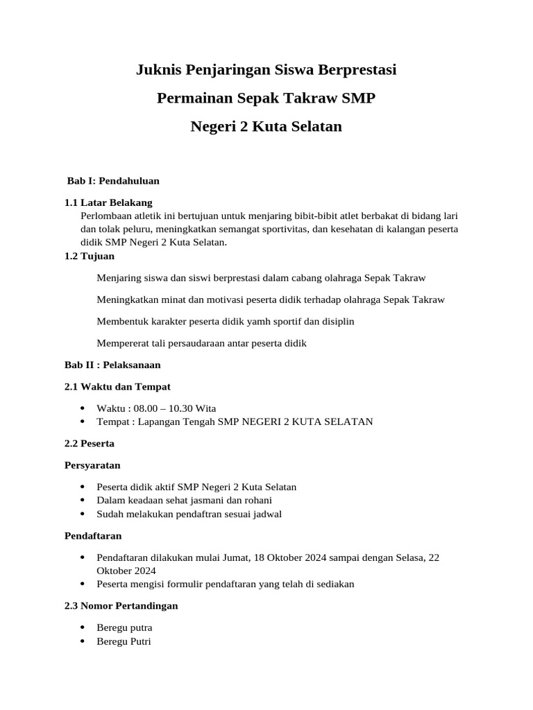 Juknis Penjaringan Siswa Berprestasi | PDF