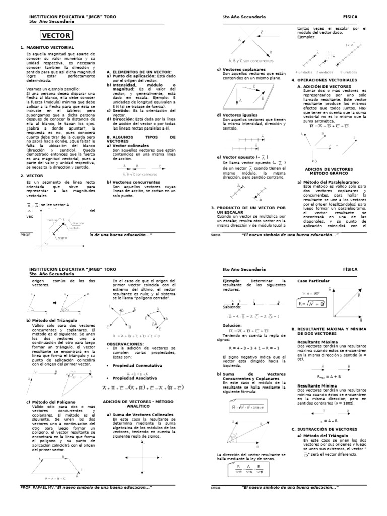 Fisica Vectores | PDF | Vector Euclidiano | Electricidad