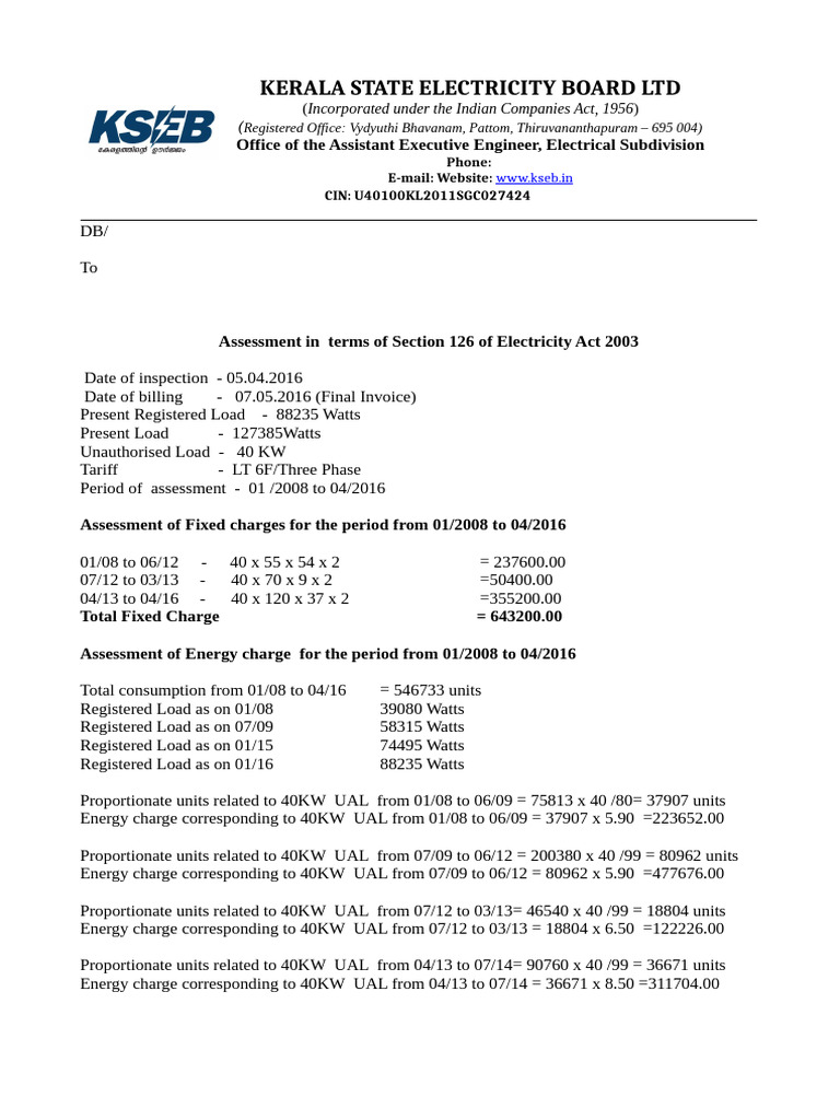 Assessment Calculation Specimen | PDF | Electrical Engineering ...