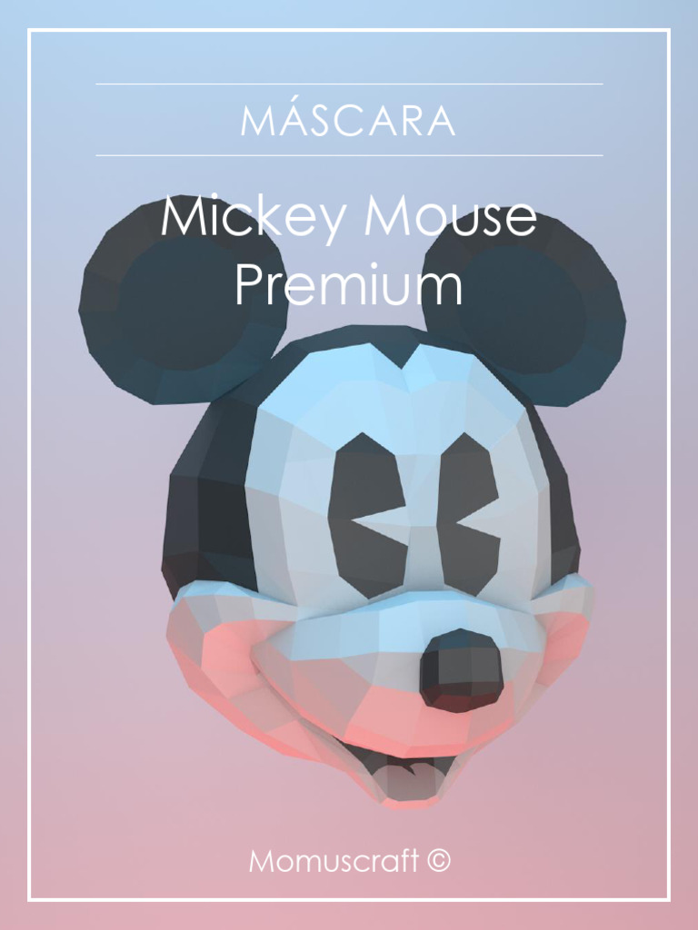 Mickey Mouse Papercraft Mask Template | PDF