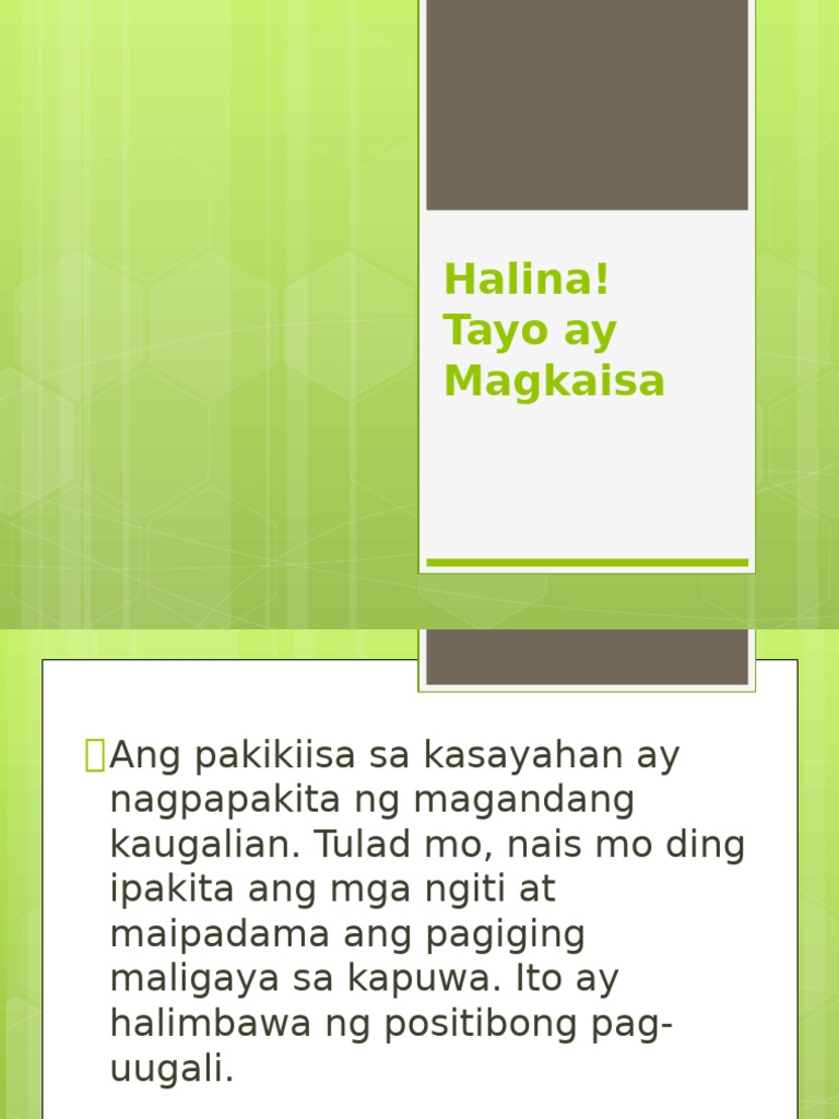 Halina! Tayo Ay Magkaisa (4th Quarter) | PDF